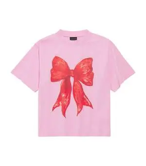Balenciaga Printed Cotton T-shirt - Pink