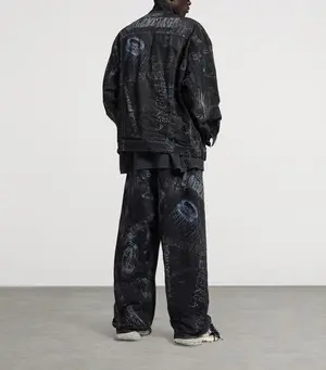 Balenciaga Printed Denim Trucker Jacket