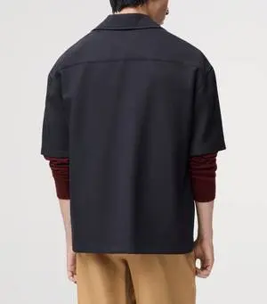 Loewe Wool Short-sleeve Zip-up Shirt