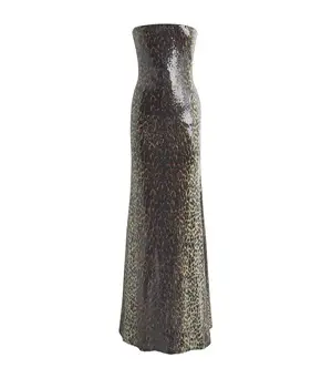 Alex Perry Sequinned Leopard Print Gown