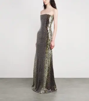Alex Perry Sequinned Leopard Print Gown
