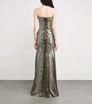 Alex Perry Sequinned Leopard Print Gown