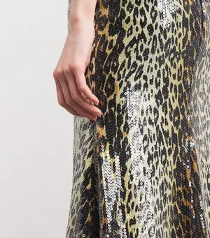 Alex Perry Sequinned Leopard Print Gown