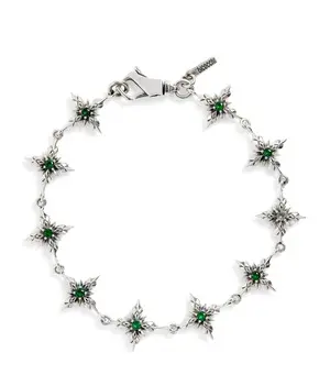 Emanuele Bicocchi Sterling Crest Crystal Bracelet - Silver