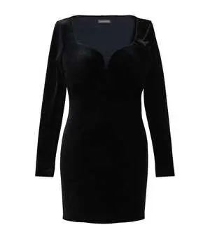 Black Silk Velvet Cocktail Dress