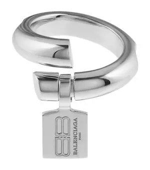 Balenciaga Saint-germain Tag Ring - Silver