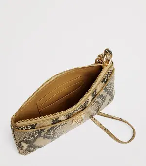 Balenciaga Calfskin Python-embossed Pouch