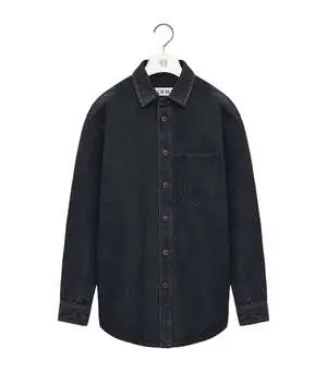 Loewe Anagram-patch Denim Overshirt - Black