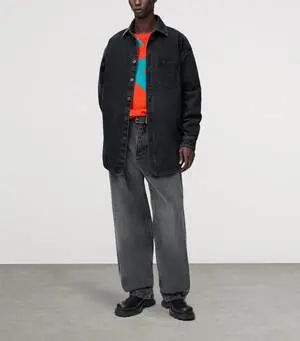 Loewe Anagram-patch Denim Overshirt - Black