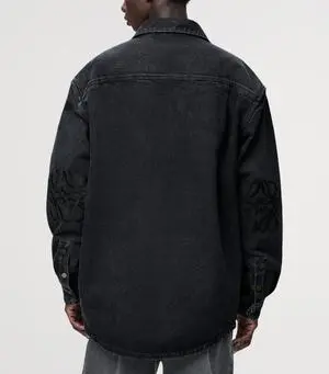 Loewe Anagram-patch Denim Overshirt - Black