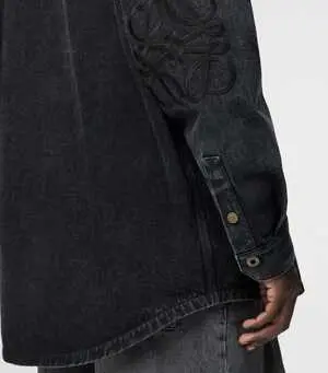 Loewe Anagram-patch Denim Overshirt - Black