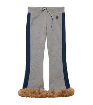 Balenciaga Faux Fur Trim Capri Sweatpants