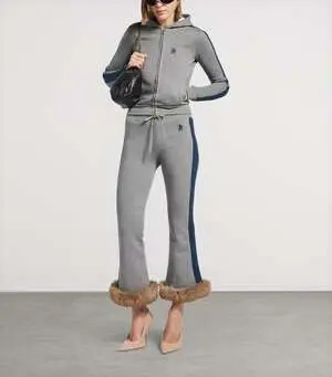 Balenciaga Faux Fur Trim Capri Sweatpants