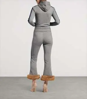 Balenciaga Faux Fur Trim Capri Sweatpants