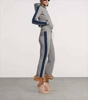 Balenciaga Faux Fur Trim Capri Sweatpants