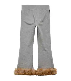 Balenciaga Faux Fur Trim Capri Sweatpants