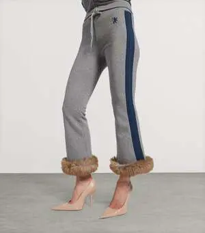 Balenciaga Faux Fur Trim Capri Sweatpants