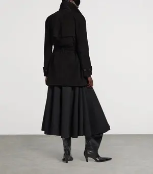 Balenciaga Lambskin Suede Short Trench Coat