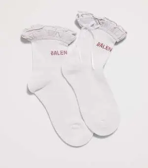 Balenciaga Ruffled Logo Socks