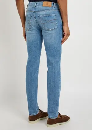 Brunello Cucinelli Tapered-leg Stretch- Jeans - Denim