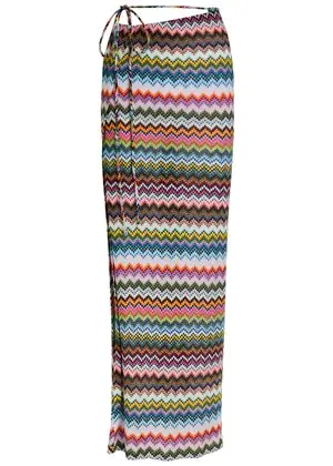 Missoni Zigzag Metallic-knit Midi Skirt