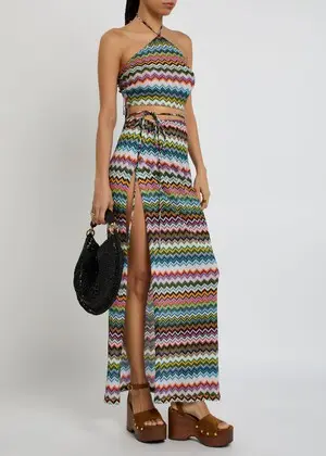 Missoni Zigzag Metallic-knit Midi Skirt
