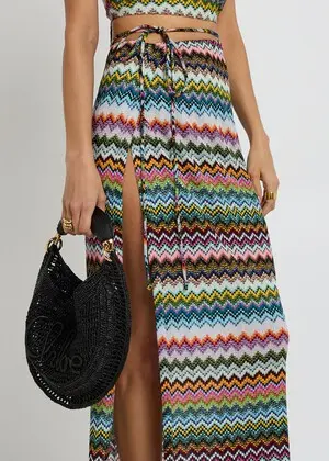 Missoni Zigzag Metallic-knit Midi Skirt