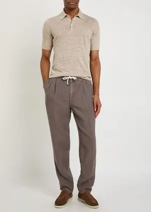 Brunello Cucinelli Linen And Cotton-blend Polo Shirt