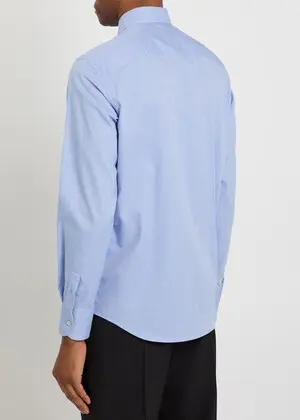 Valentino Garavani Logo-embroidered Cotton Oxford Shirt - Blue