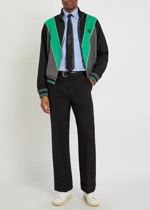 Valentino Garavani Logo-embroidered Cotton Oxford Shirt - Blue