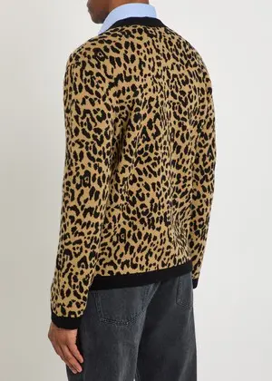 Valentino Garavani Leopard-print Wool Cardigan