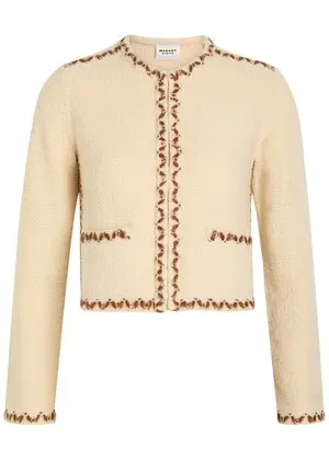 Isabel Marant Rochelle Embroidered Wool-blend Cardigan - Ecru