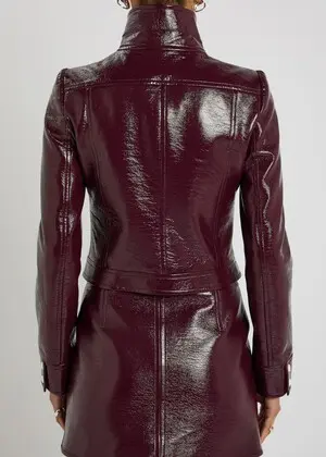 COURREGES Reedition Crinkled Vinyl Jacket - Burgundy