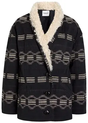 Isabel Marant Étoile Qayla Jacquard Cotton-blend Coat - Black