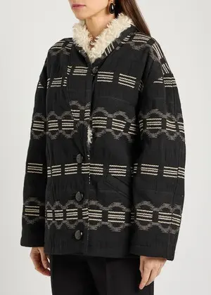 Isabel Marant Étoile Qayla Jacquard Cotton-blend Coat - Black