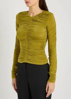 Tove Nevin Ruched Stretch-jersey Top - Green