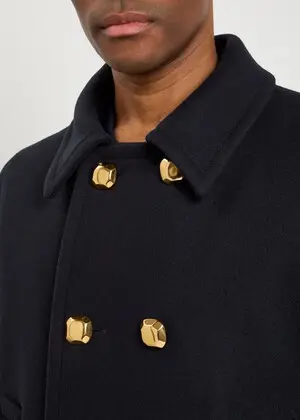Valentino Garavani Double-breasted Wool Peacoat - Navy