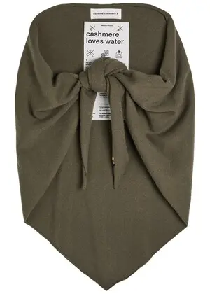 EXTREME CASHMERE X N°150 Witch Cashmere-blend Triangle Scarf - Dark Green