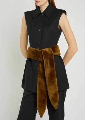 Nour Hammour Shearling Sash Belt