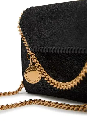 Stella McCartney Falabella Grained Faux Suede Wallet-on-chain - Black
