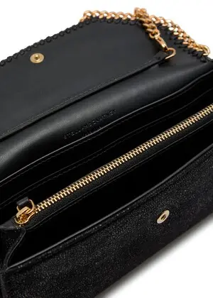 Stella McCartney Falabella Grained Faux Suede Wallet-on-chain - Black