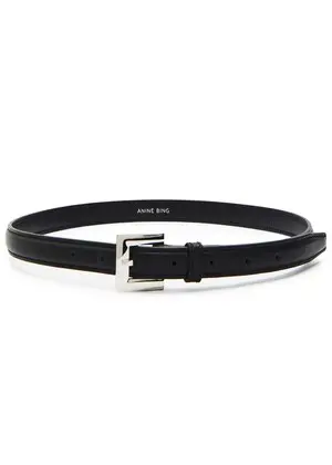 ANINE BING Nicola Leather Belt - Black