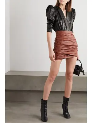 Zeynep Arçay Wrap-effect Leather Bodysuit