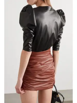 Zeynep Arçay Wrap-effect Leather Bodysuit