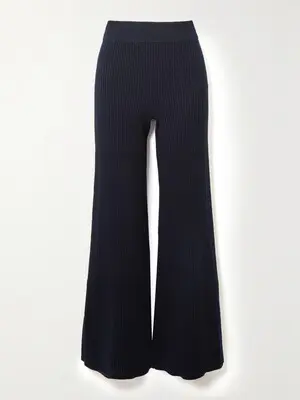 Chloé Ribbed Wool-blend Flared Pants