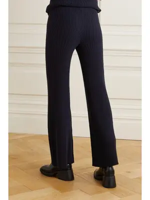 Chloé Ribbed Wool-blend Flared Pants