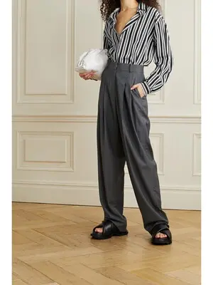 Michael Kors Striped Organic Silk Crepe De Chine Shirt