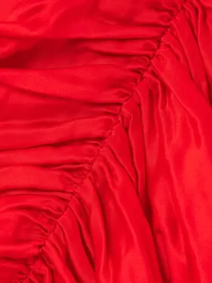 Tove Fiana Ruched Silk-satin Top - Red