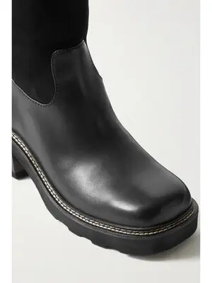 Gabriela Hearst Shearling-lined Suede And Leather Knee Boots