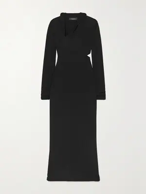 Versace Cutout Hooded Stretch-jersey Maxi Dress